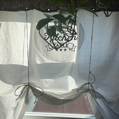 Black Ruffle Kitchen Modern Farmhouse Valance Natural Burlap - Etsy