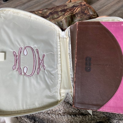 Monogrammed Linen Bible Cover Monogrammed Gifts Monogrammed Bible ...