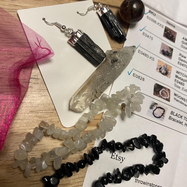 STRAWBERRY & ROSE QUARTZ Crystal Bracelet Lotus Flower, Round Beads ...