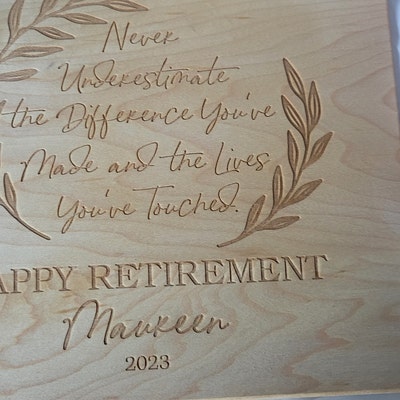 Happy Retirement Cutting Board, Retirement Cutting Boards, Retirement ...