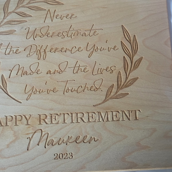 Happy Retirement Cutting Board, Retirement Cutting Boards, Retirement ...
