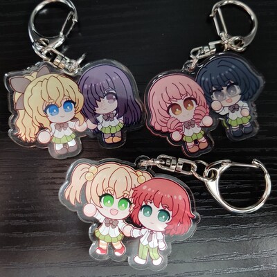 Chibi Acrylic Keychains Commission double-sided Charmcustom - Etsy