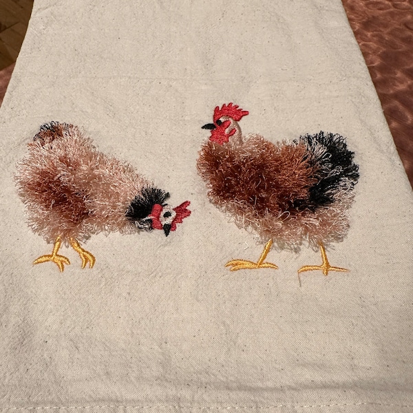 Chicken Fringed Fluffy Chenille Farm Bird Small Machine Embroidery ...