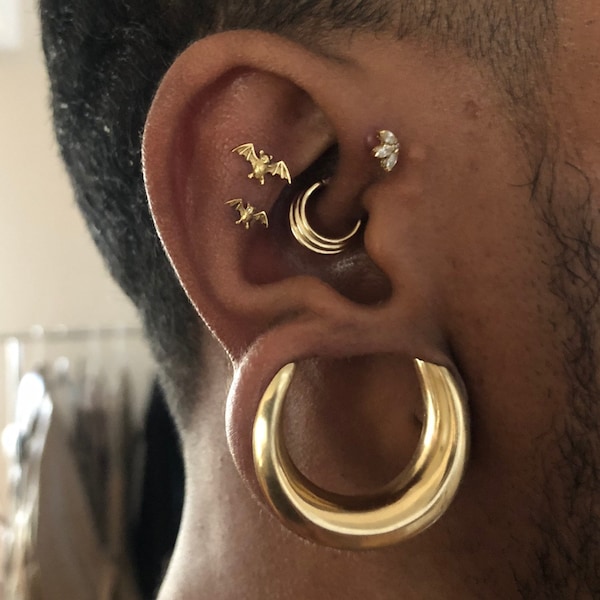 Brass Ear Saddles,brass Ear Weights,saddle Earrings,brass Gauge ...