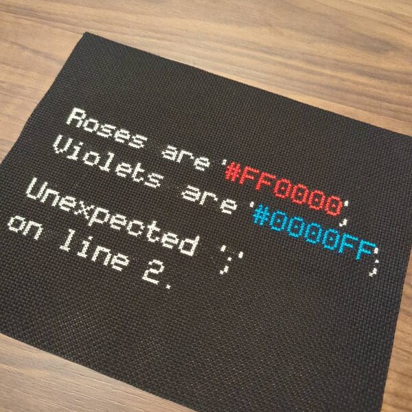 Roses Are #FF0000 Cross Stitch Pattern / Programmer Cross Stitch ...