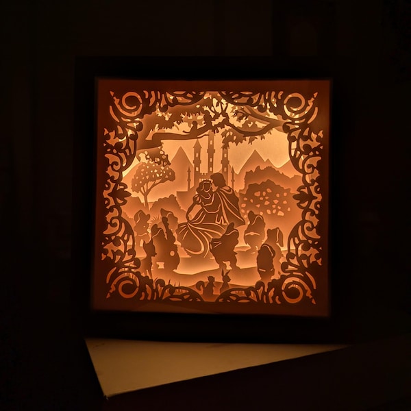 Heart Gear 4 Paper Cut Light Box Template, 3D Shadow Box SVG Files ...