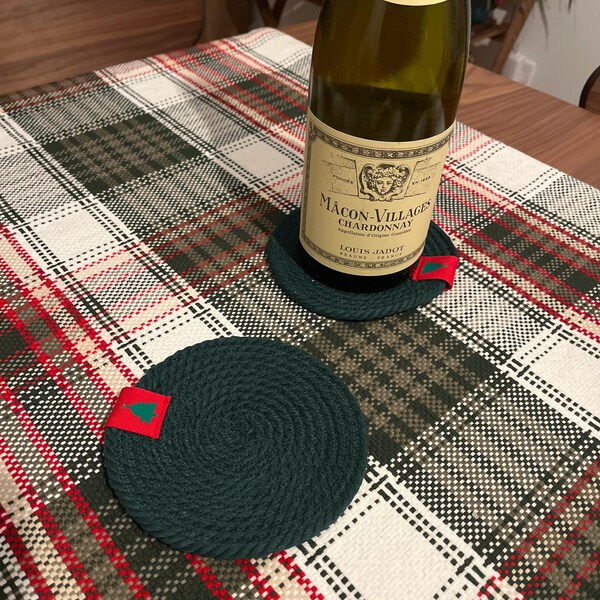 Light Pink Rope Coasters With Gold Heart Tag, Candle Mat, Extra Large ...