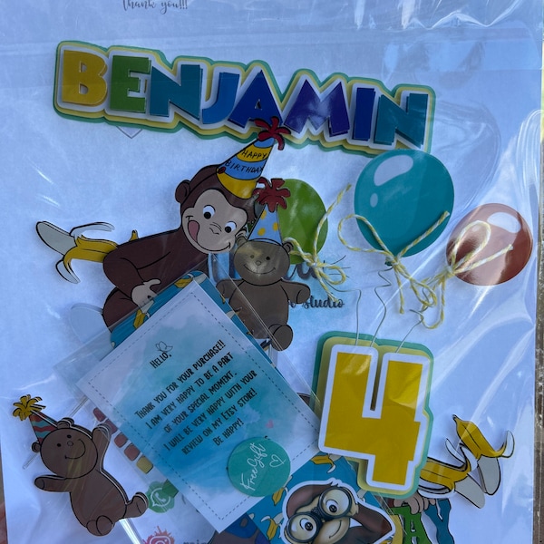 Curious George Cake Topper - Etsy