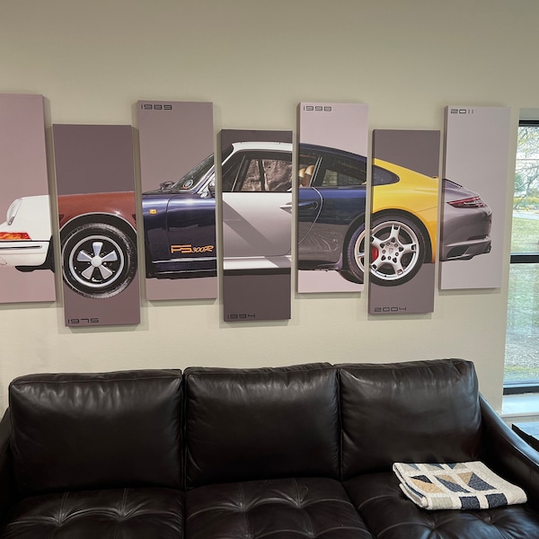 Porsche Wall Art. 911 Canvas Set. Living Room Decor. Porsche Poster ...