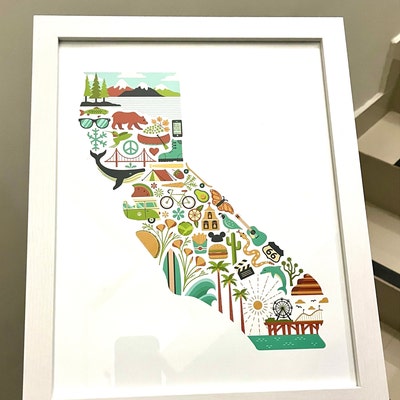 California State Print California Decor California Wall Print ...