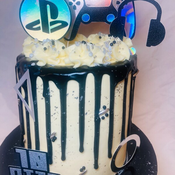 Gaming PS5 Themed Cake Topper Set Controller, Headset, Logo - All ...