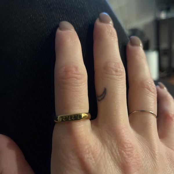 Year Date Number Engraved Ring, Personalized Ring, Initial Ring, Gift ...