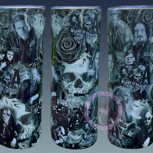Sons of Anarchy Roses Skull Tumbler Wrap Sublimation - Etsy