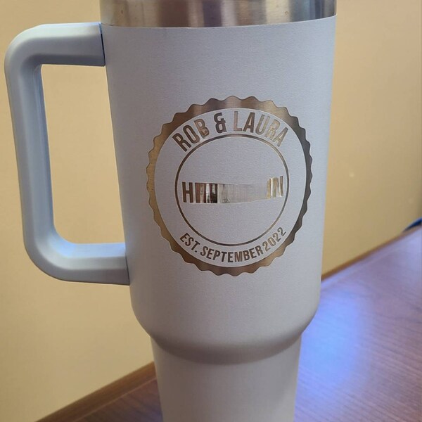 Personalized 40oz Tumbler: Custom Engraved Travel Mug With Handle - Etsy