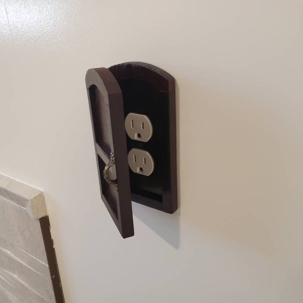 Cherry Wood DR5 Decorative Outlet Cover Door, Fairy Door, GFCI, Hidden ...