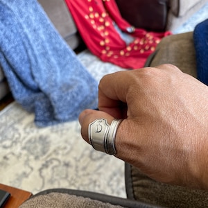 Art Deco Heather Spoon Ring Clean and Smooth Lines - Etsy