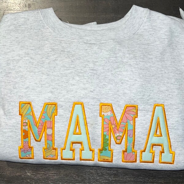 Mama Applique Embroidery Design With Repositional Hoop Sizes, 5x12, 4x6 ...