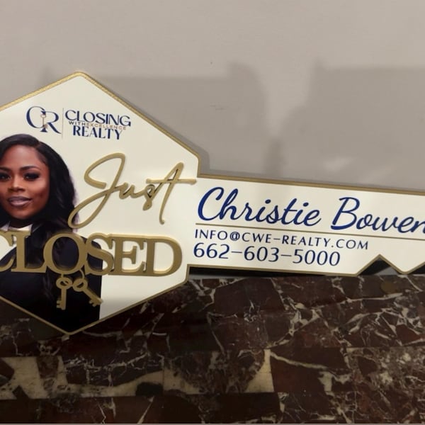 Just Closed Custom Sign With Photo, 3D Key Sign, Sold Real Estate Key ...