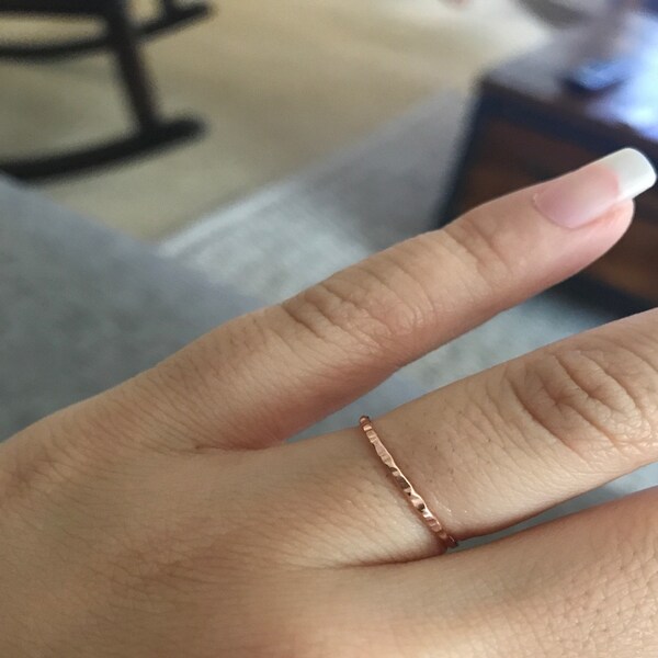 Hammered Rose Gold Stacking Rings , Sold per Ring, Gold Stacking Rings ...