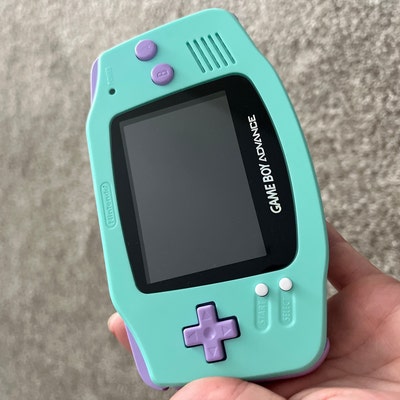Gameboy Advance GBA Crystal Clear Purple With Grey Buttons Backlight ...