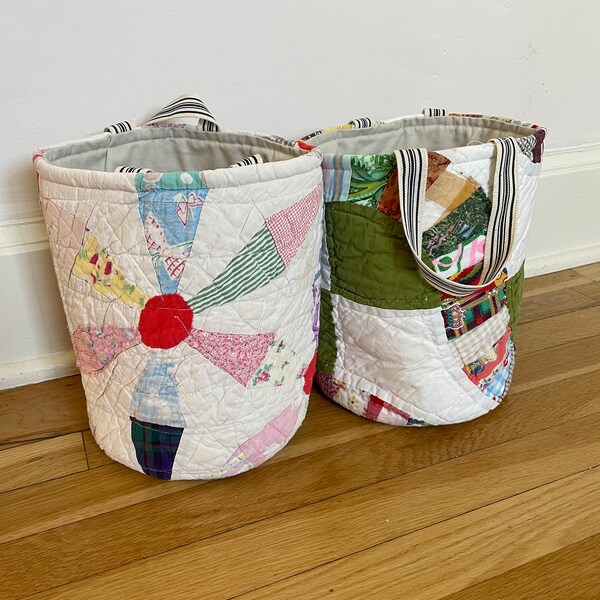 Large Antique Quilt Bucket style 3 - Etsy