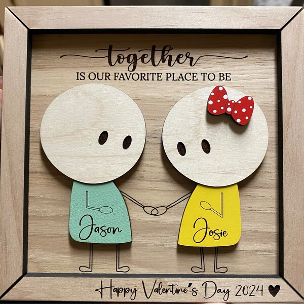 Personalized Couple Wooden Sign, Valentines Day Gift for Her/him ...