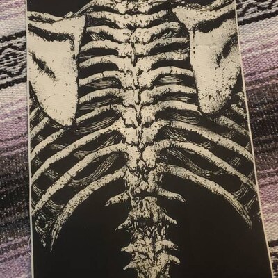 Ribcage Back Patch, Ribcage, Skeleton Patch, Bones Patch, Cloth Patch, Spine, Back Patch, Canvas ...