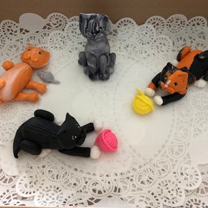 Fondant Cat Cake Toppers Fondant Cats Cat Lover Party Cat and Mouse Cake Toppers - Etsy