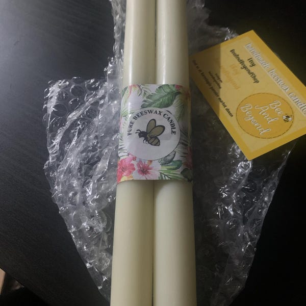 Sunflower and Bee Beeswax Candle - Made in Devon With 100% Beeswax ...