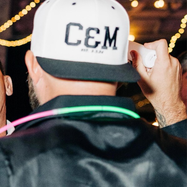 Custom Two Tone Hat Embroidered Custom Snapback Varsity Font Hat Custom ...