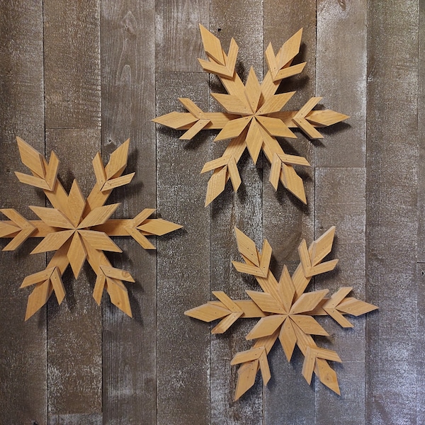 3 Large Snowflakes (16") From One Picket, One Picket Snowflakes ...