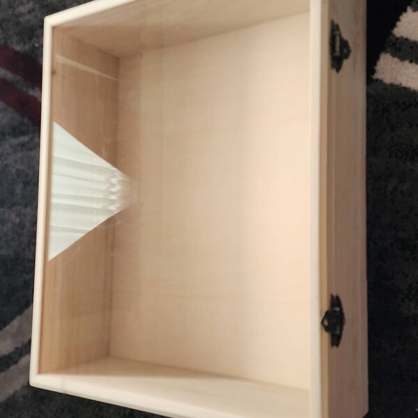 24x36 4” Custom Shadow Box With Lid, 5 Shelves, Wood Backing, Tempered ...