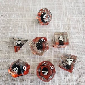 Swan Dnd Dice Set 7-piece Resin Dice Black Bird Dungeons and Dragons ...
