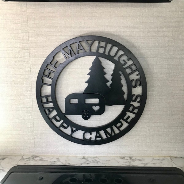 Happy Camper Sign Personalized Sign for Camper Custom Wood Camping Sign ...