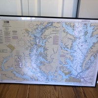 CUSTOM ANY Nautical Chart or Map Any Area on Photo Matte or Canvas Boat ...