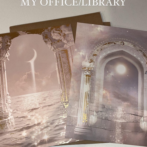 Luna & Soleil Portal Print Set 2 Pieces | Ethereal Luminous Art | Altar ...