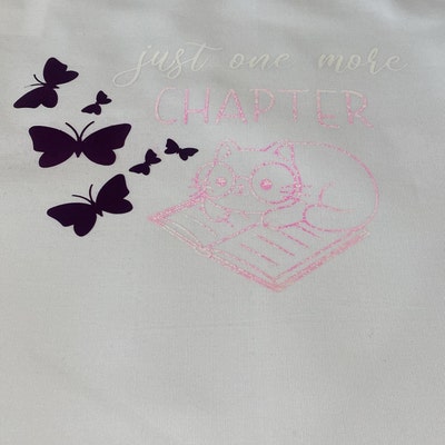 Just One More Chapter SVG Cat on Book Cut File Kawaii Cat Glasses ...