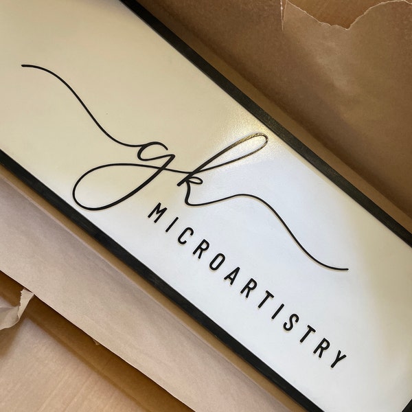 Custom Business Logo Sign: 3D Laser Cut Wood - Etsy