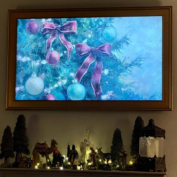 FRAME TV Art Santa and Reindeer Flying, Christmas Frame Tv Pictures ...