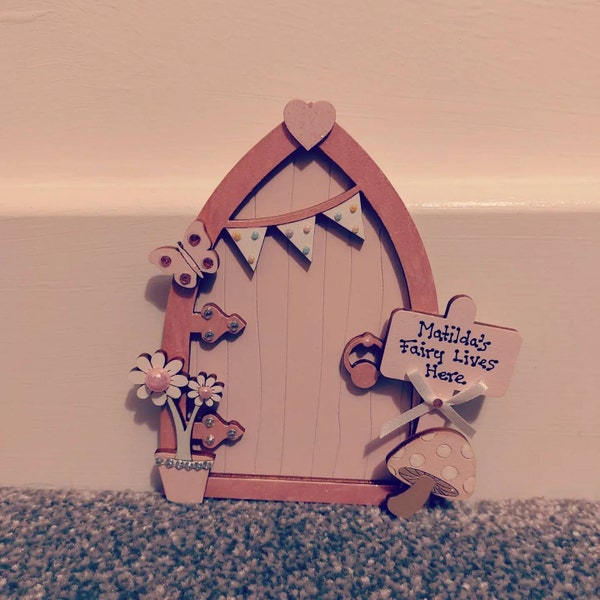 Magical Light Pastel Pink Fairy Door, Handpainted With Embellishments ...