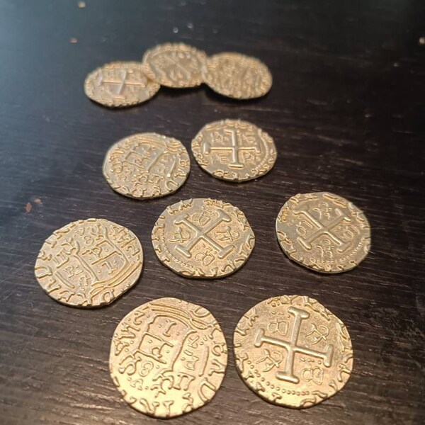 Arabic Antique Gold Metal Coins, 22mm, for Treasure Chest, Board Game ...