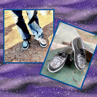 Our Hair on Cowhide ranchwife II Ranch Slide Salt N Pepper - Etsy