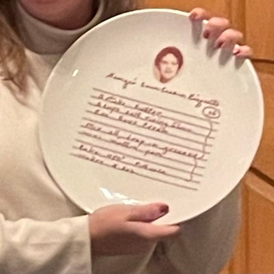 Recipe Plate, Custom Giving Plate, Handwriting on Plate, Family Gift ...
