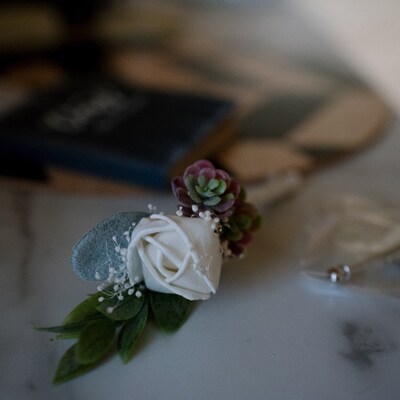 Blush Pink Boutonniere, Grooms Flower, Pin on Sola Wood Flower, Blush ...