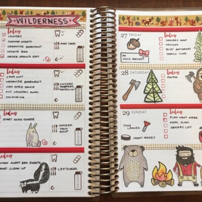 Hand Drawn Doodly Lumberjack Wilderness Forest Illustrated Clip Art ...