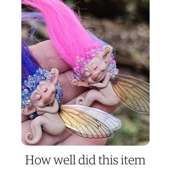 Set of 2 Fairy Trolls Dreaming Meditating Pixie Ooak Fae Fairy Fairie ...