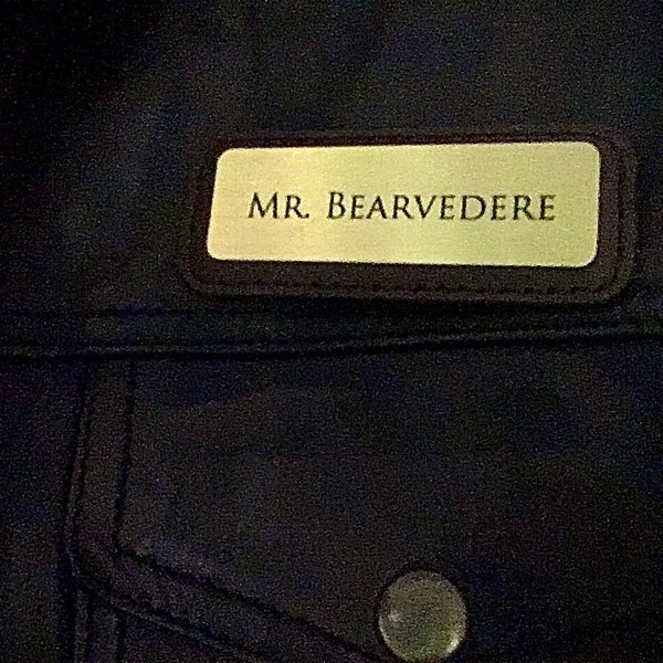 Leather & Brass Magnetic Name Tags. With 2 Lines of Text. - Etsy