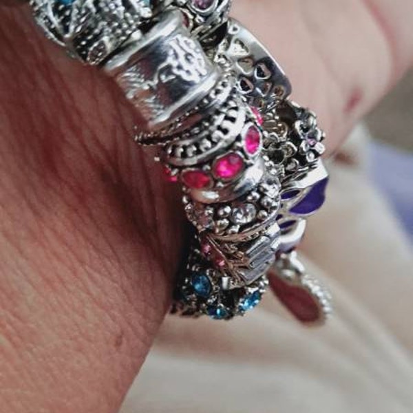 Pink Pandora Style Murano Glass Beads, Large Hole Beads, European Glass ...