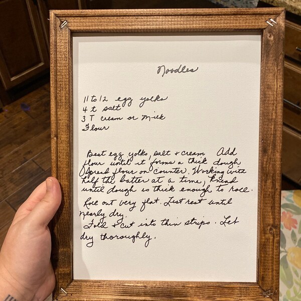 Handwriting Custom Recipe | Canvas - Etsy