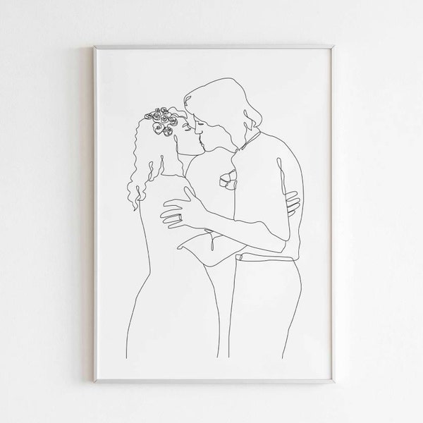 Custom One Line Drawing, Simple Line Art, Commission Portrait, Download ...